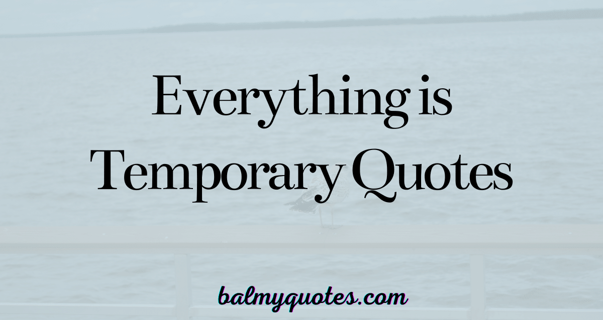 30+ Everything Is Temporary Quotes (Find Comfort In Change)